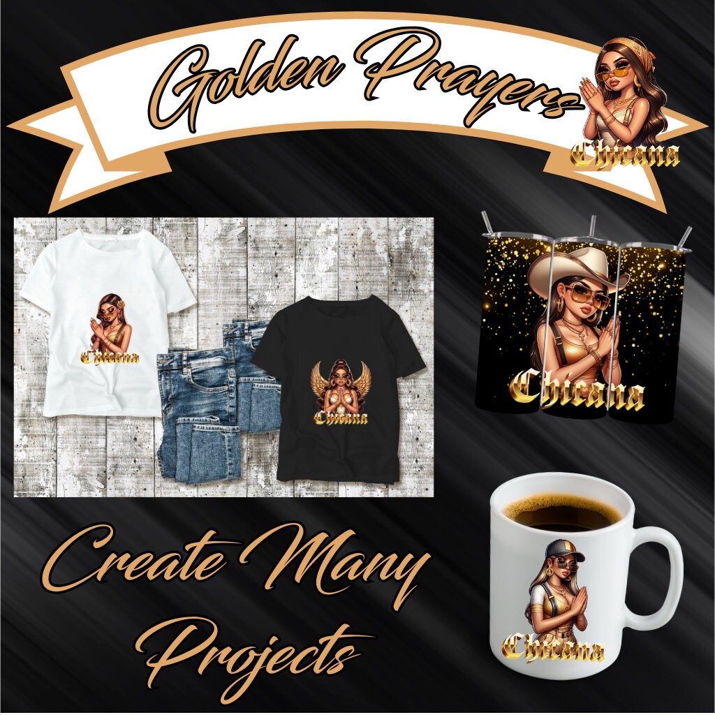 Golden Prayer Transparent Chicana Style Designs - Etsy