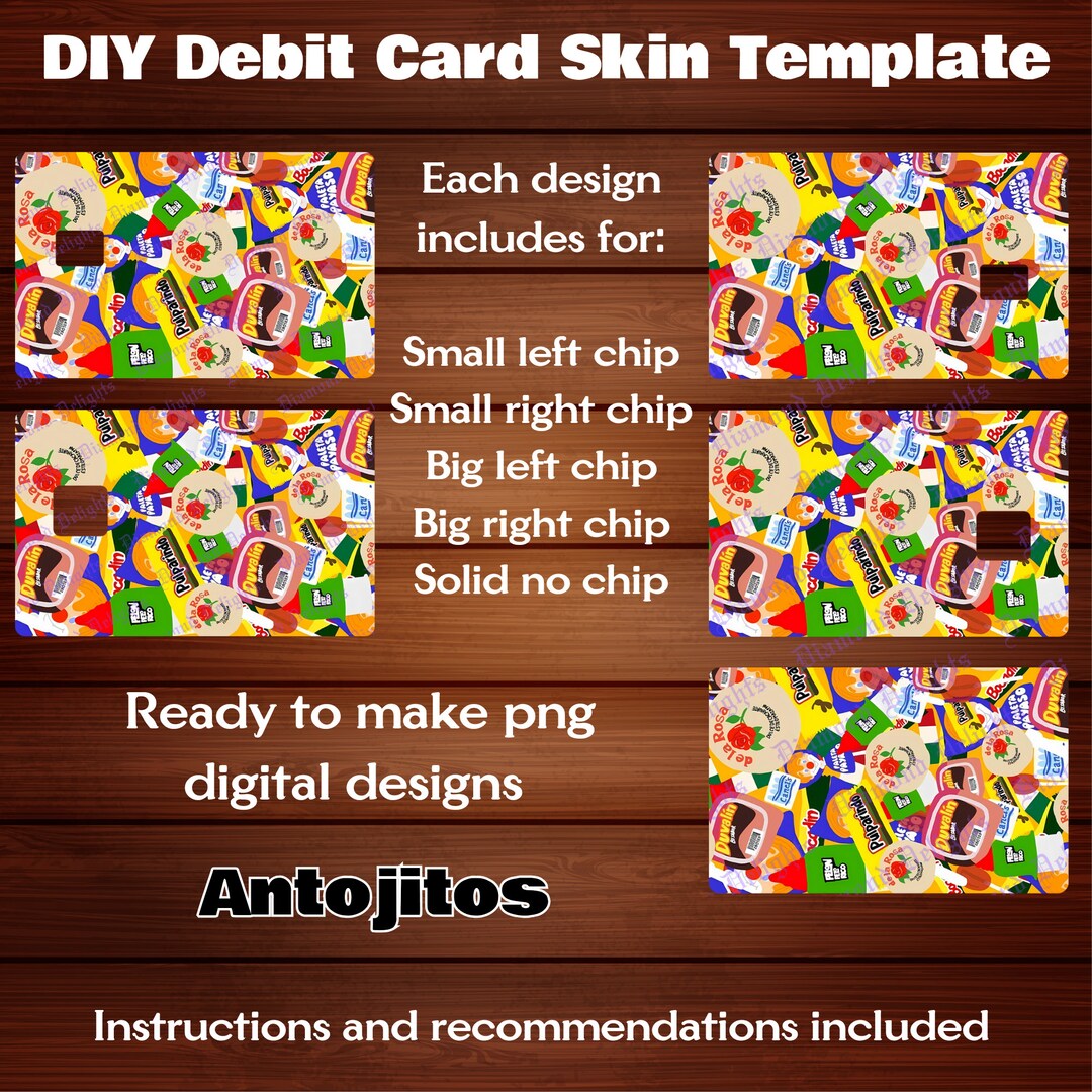 Antojitos Debit Card Skin Template: DIY PNG Images (5 Designs) - Etsy