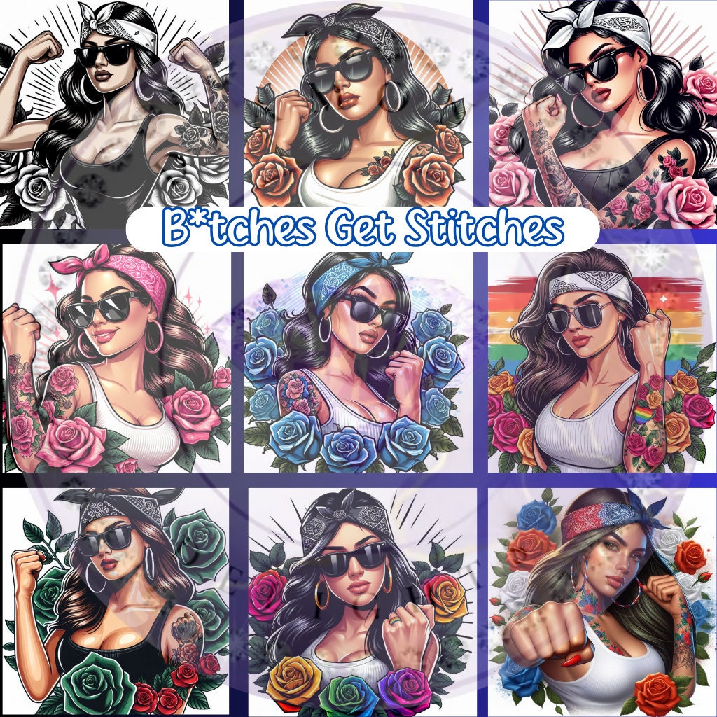 B*tches Get Stitches Digital Image Bundle: 100+ PNG Designs (instant ...