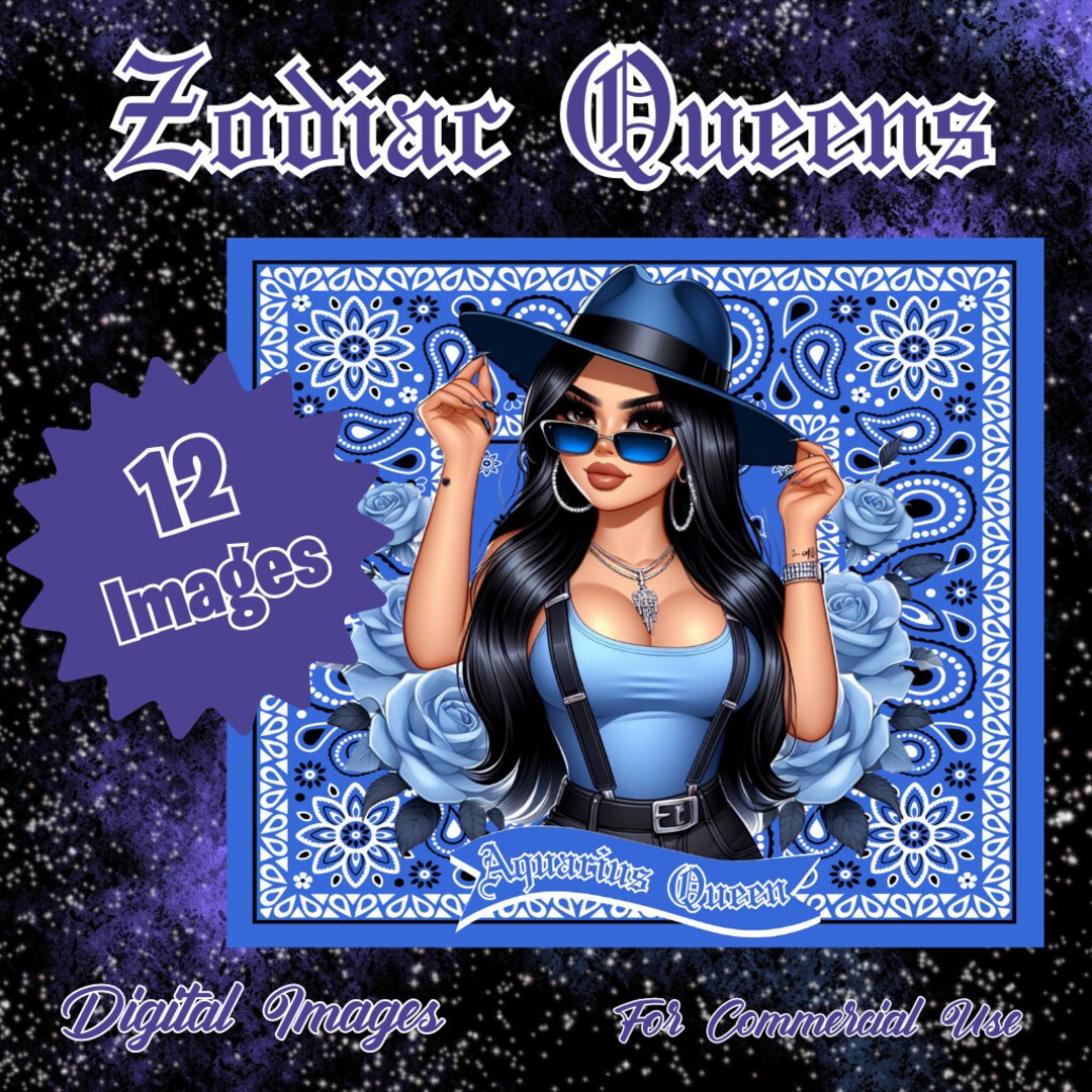 12 Zodiac Queen Chicana Style - Etsy