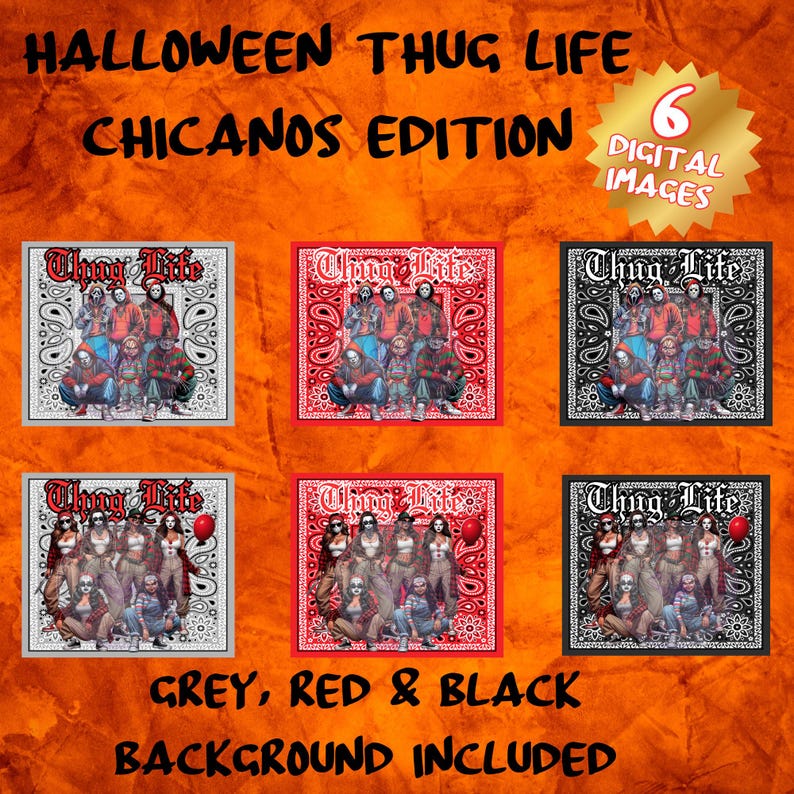 Thug Life Halloween Chicano PNG Images: Tumbler/t-shirt Transfer ...