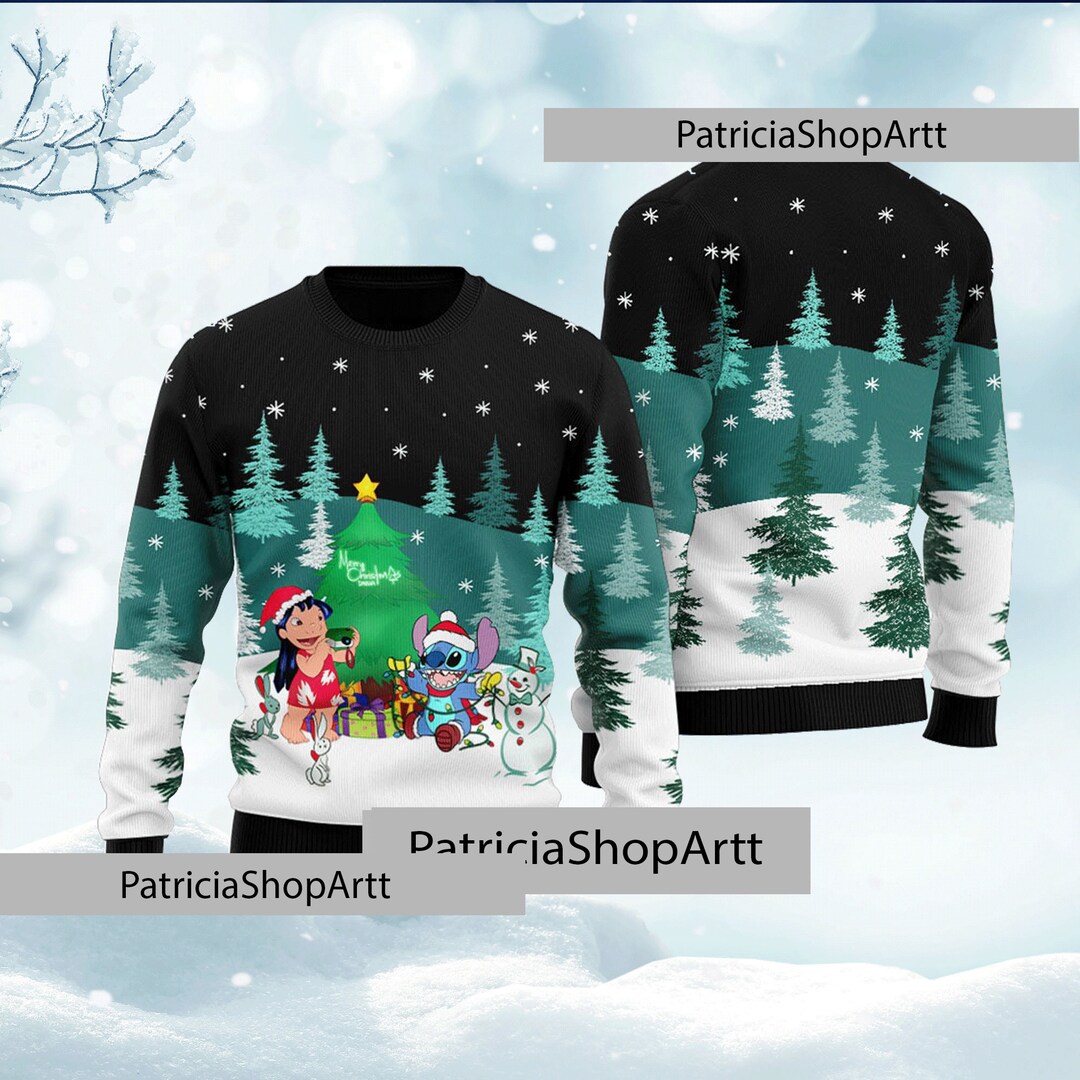 Disney Lilo and Stitch Ugly Christmas Sweater Merry Stitchmas - Etsy