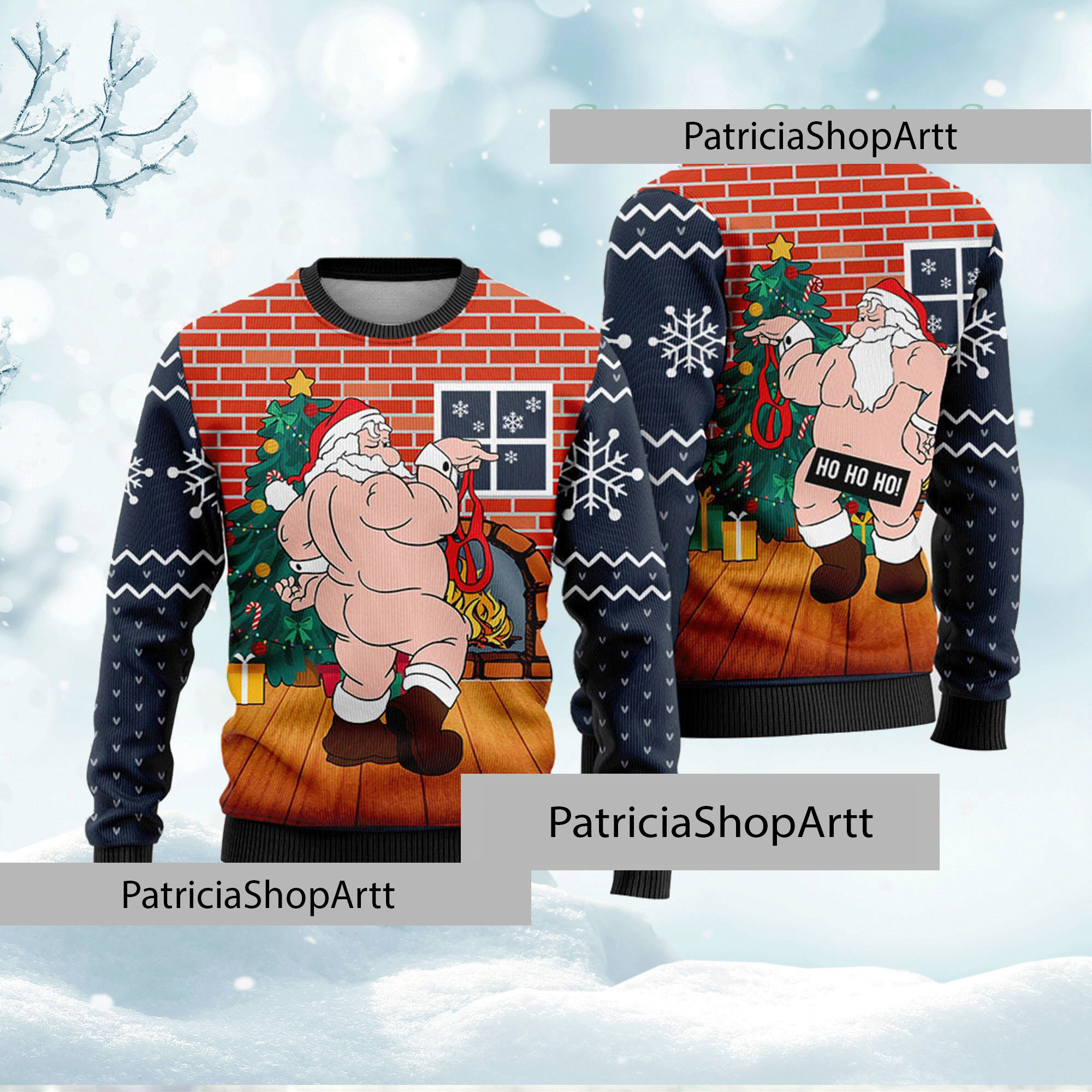 Naughty Santa Ugly Christmas Sweater, Christmas Santa Sweater sold by ...
