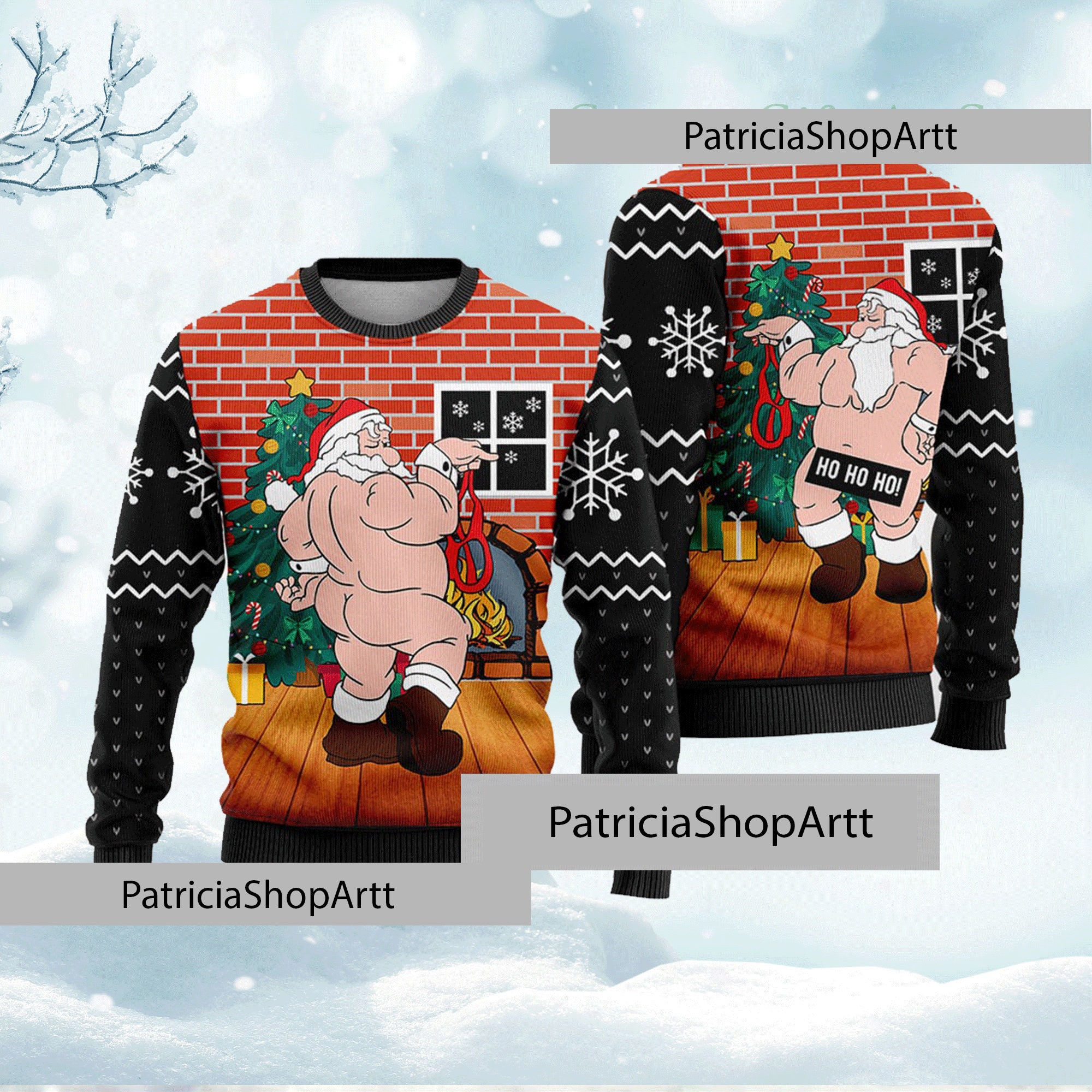 Naughty Santa Ugly Christmas Sweater, Christmas Santa Sweater sold by ...