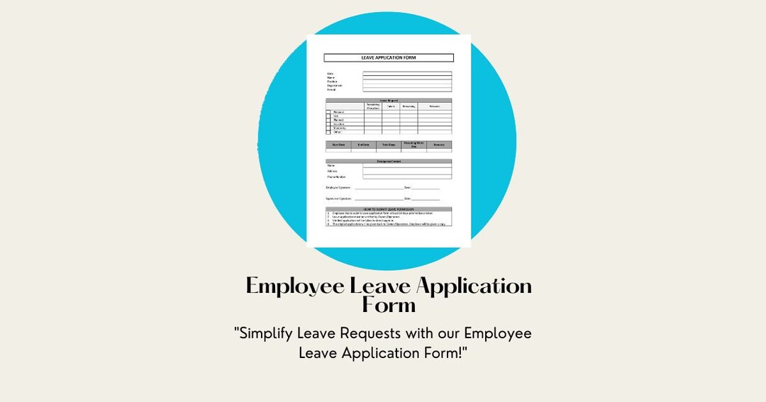 Customizable Employee Leave Application Form - Etsy