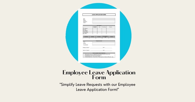 Customizable Employee Leave Application Form - Etsy