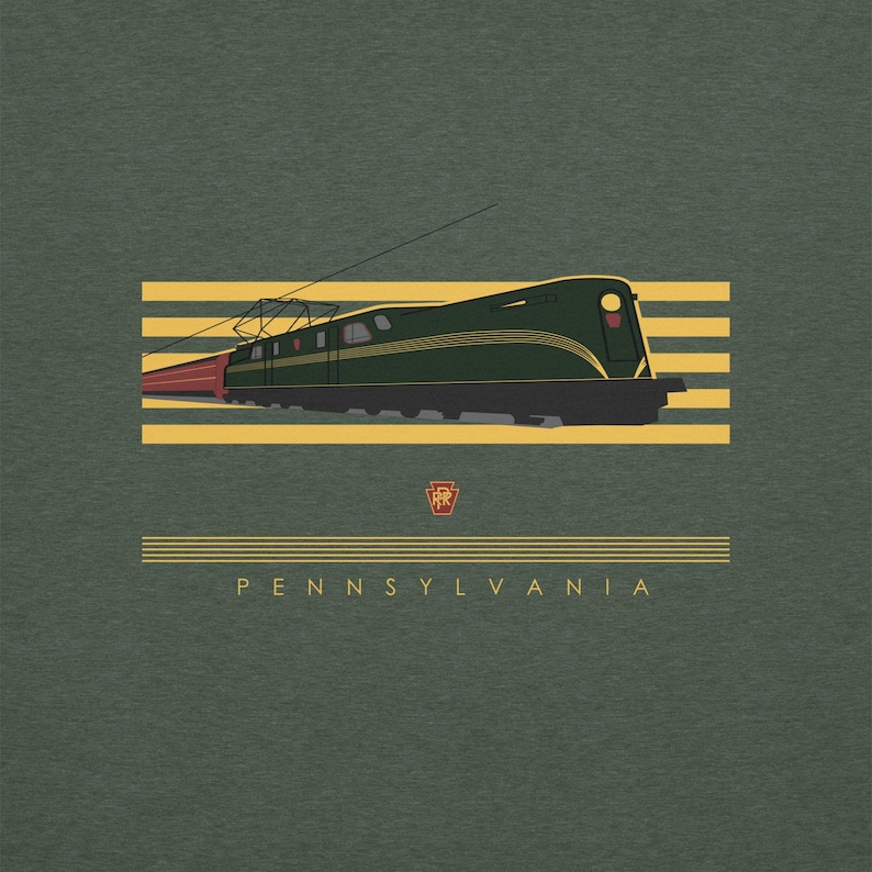 Pennsylvania Railroad PRR Logo + GG1 Train Shirt – Embroidered ...
