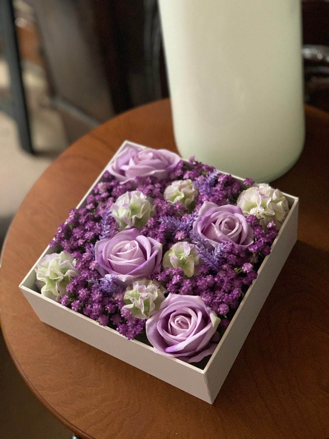 Violet Funk Purple Floral Decor Box Flower Gift Box - Etsy