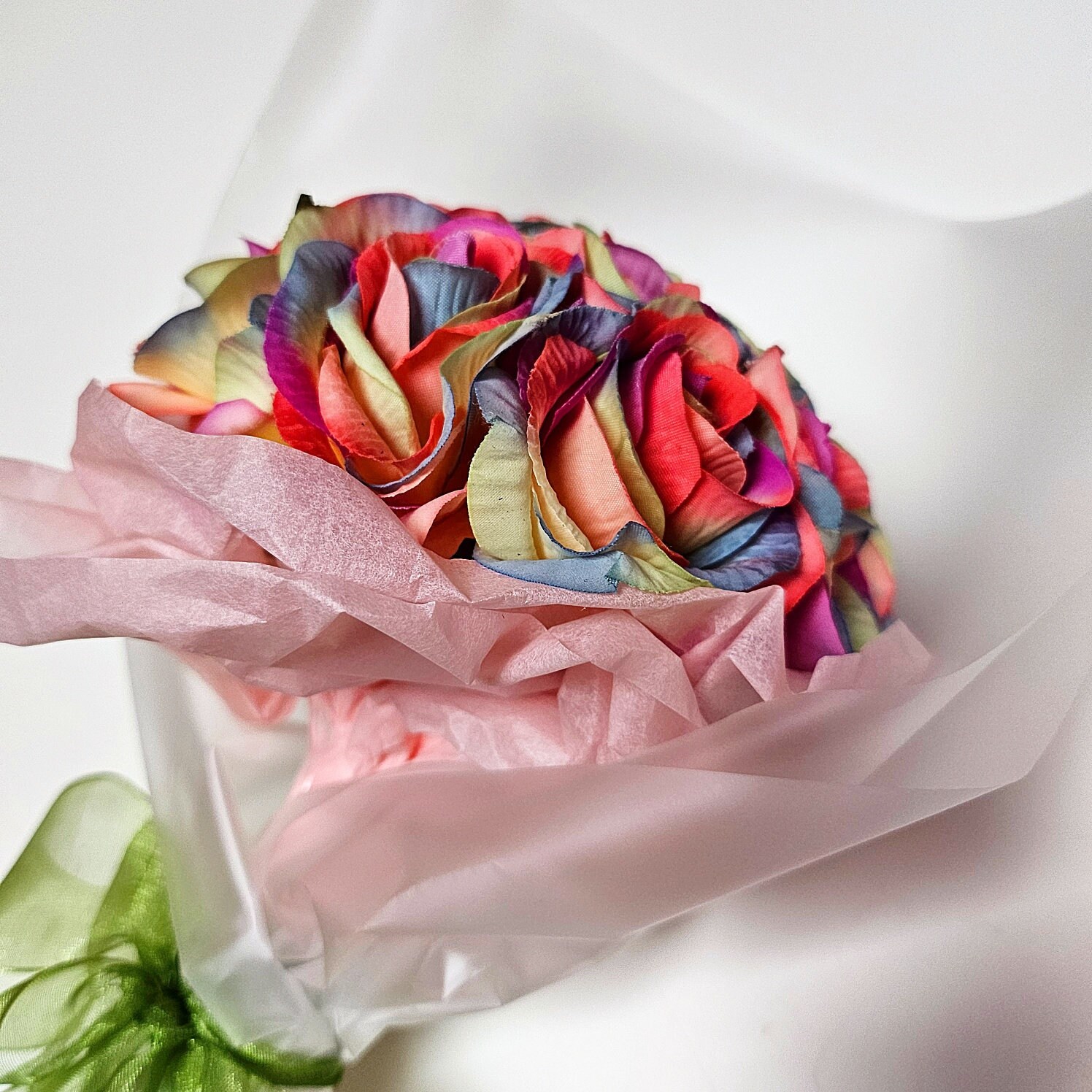 Kaleidoscope Dream - Artificial Rainbow Multicolor Rose Bouquet - Etsy