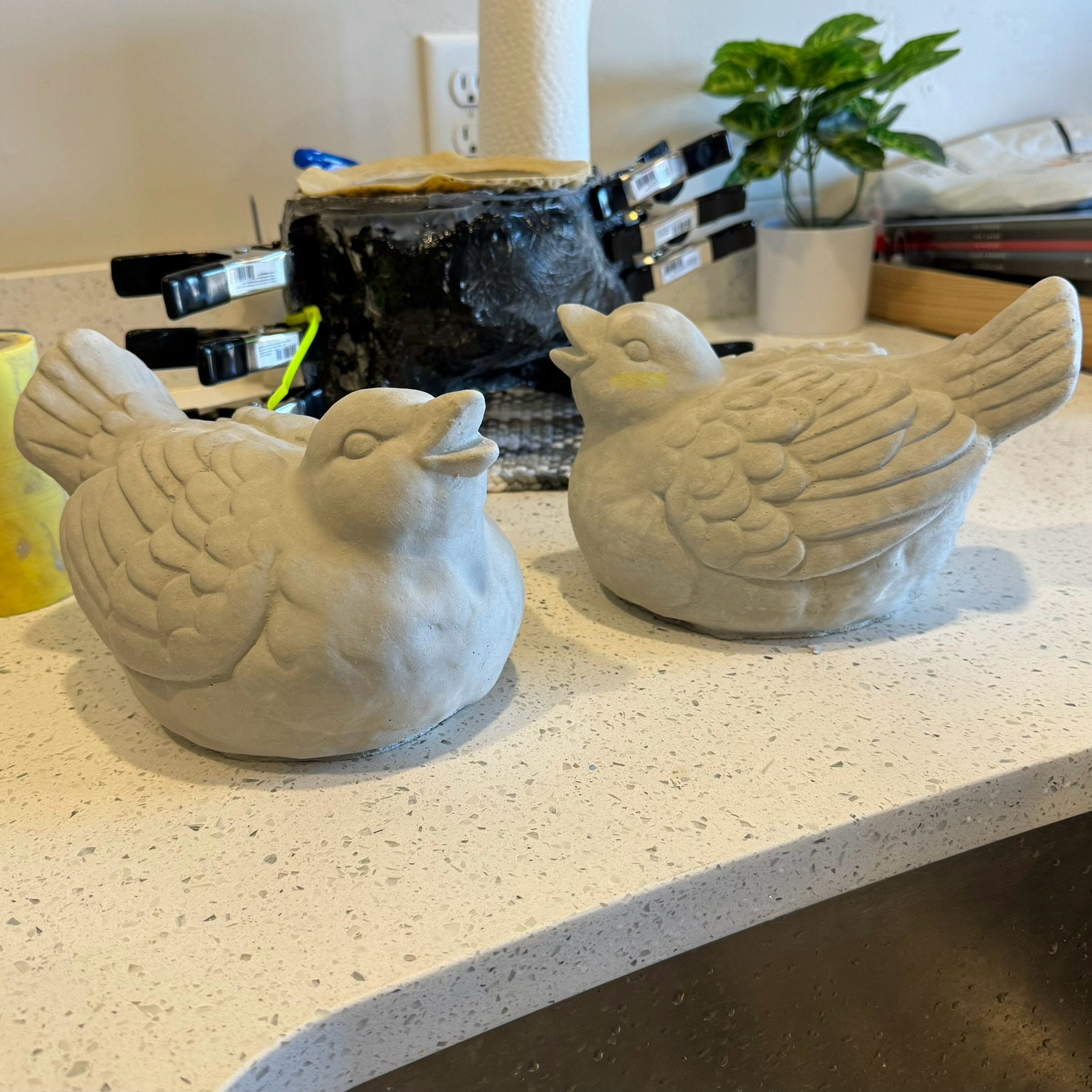 Concrete Chirping Bird Statue - Etsy