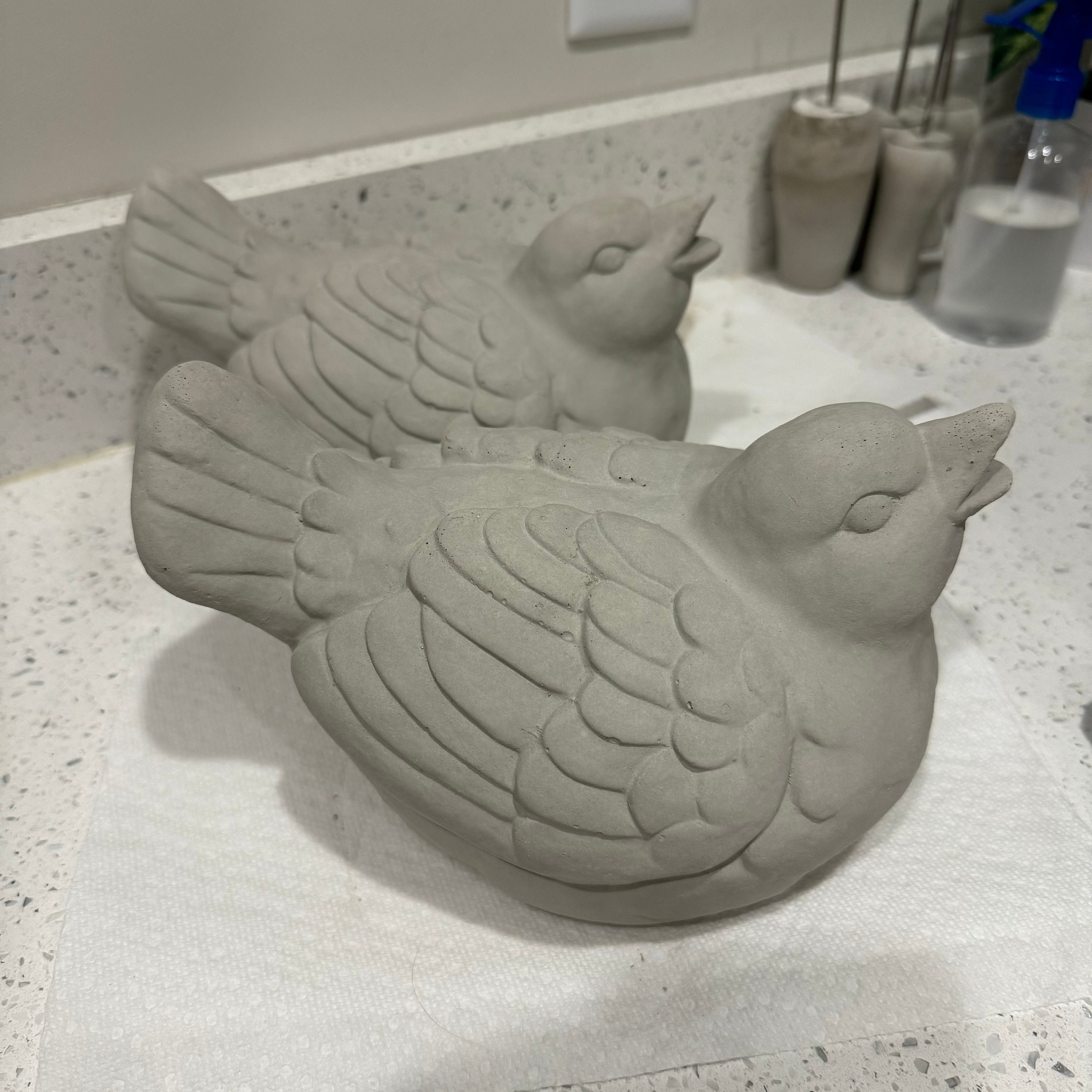 Concrete Chirping Bird Statue - Etsy