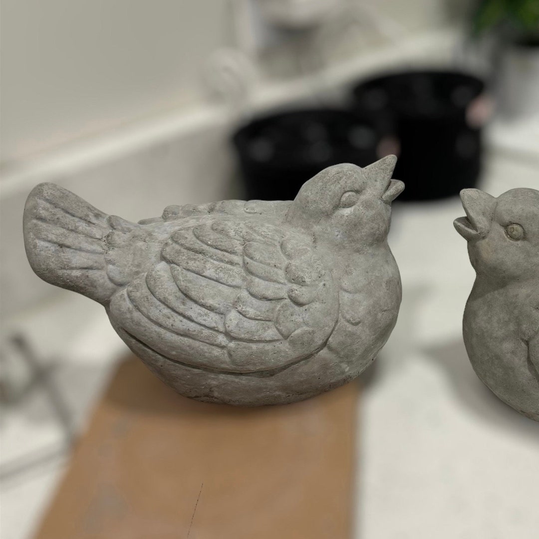 Concrete Chirping Bird Statue - Etsy