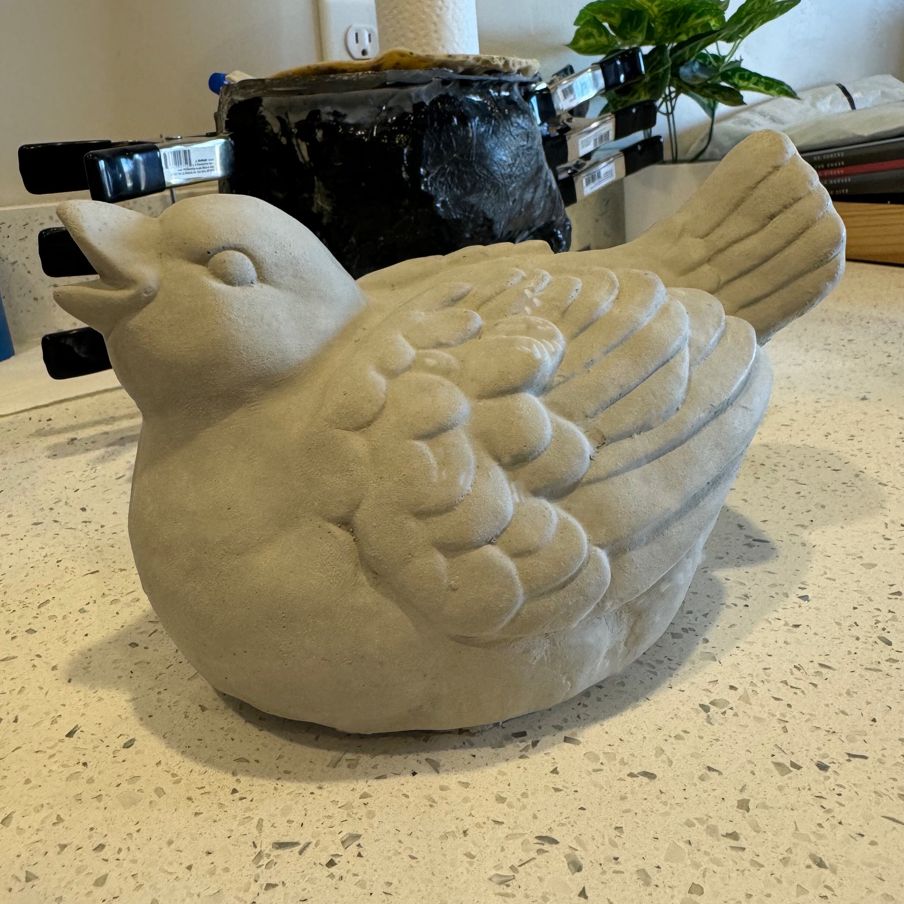 Concrete Chirping Bird Statue - Etsy