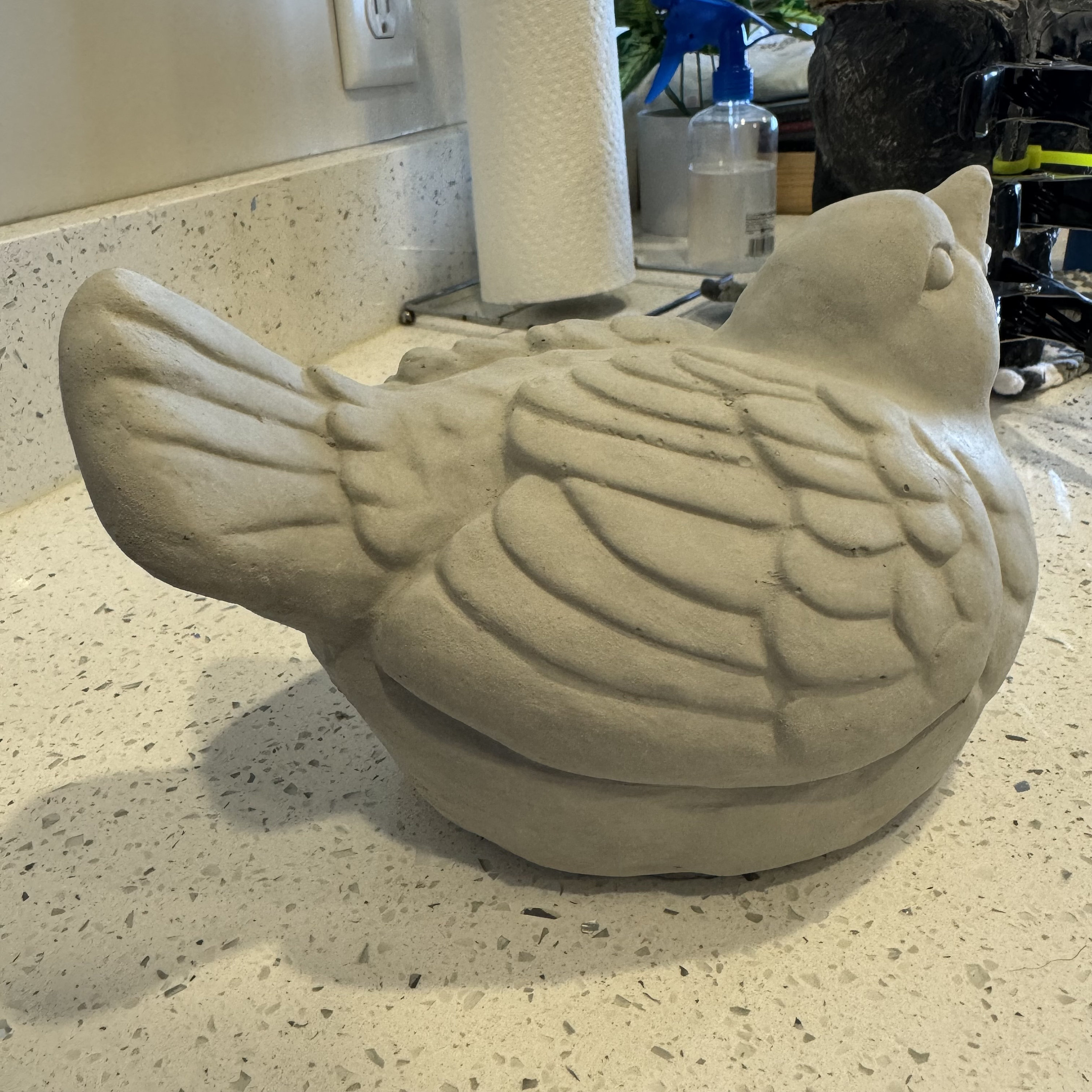 Concrete Chirping Bird Statue - Etsy
