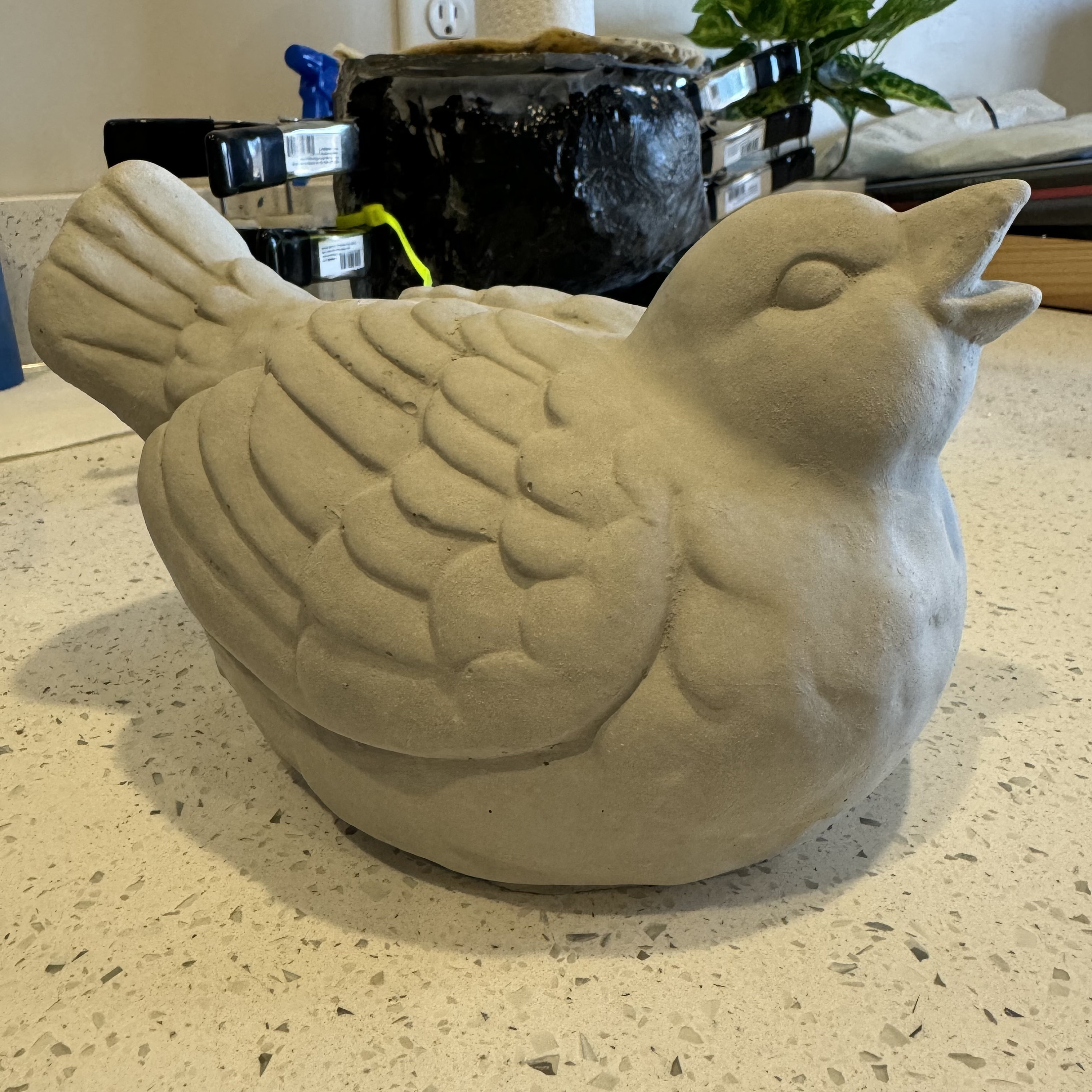 Concrete Chirping Bird Statue - Etsy
