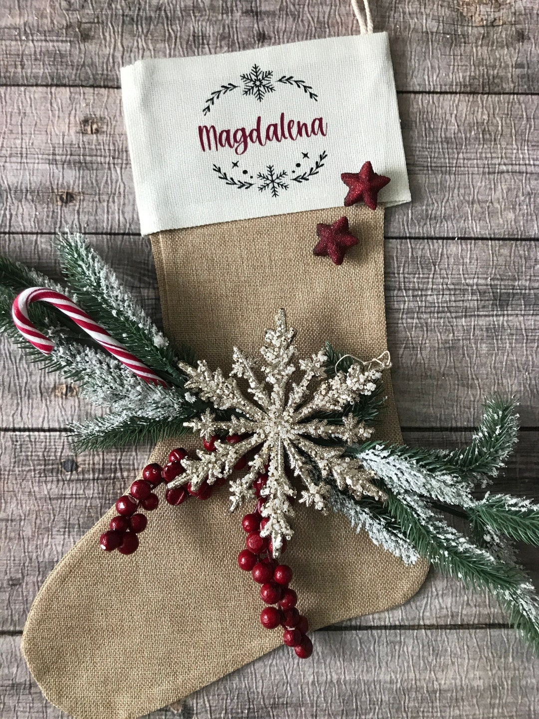 Personalized Santa Stocking for Christmas Decoration or Gift Wrapping ...