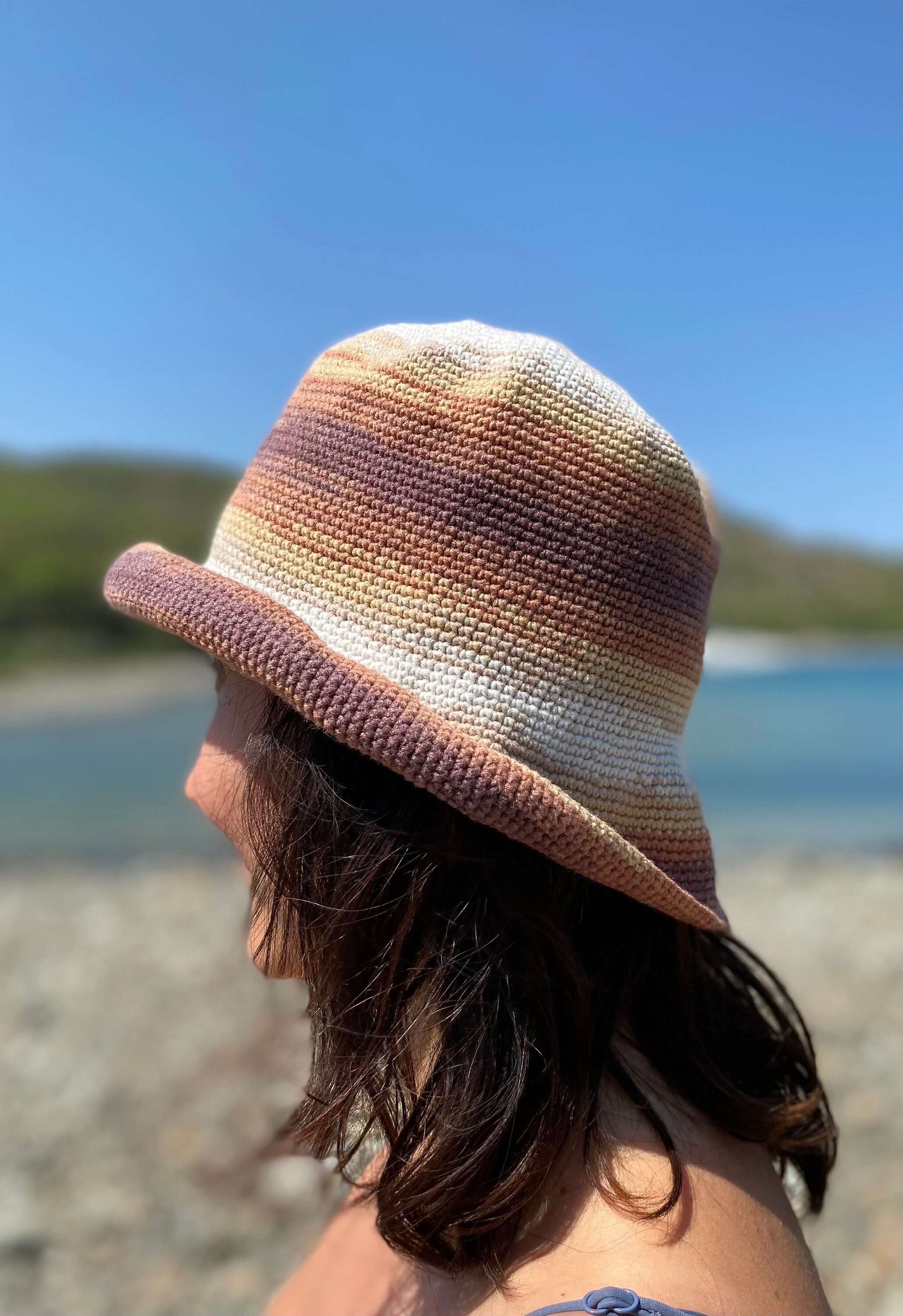 Crochet Bucket Hat Cotton, Crochet Summer Hat, Women Cloche Hat ...
