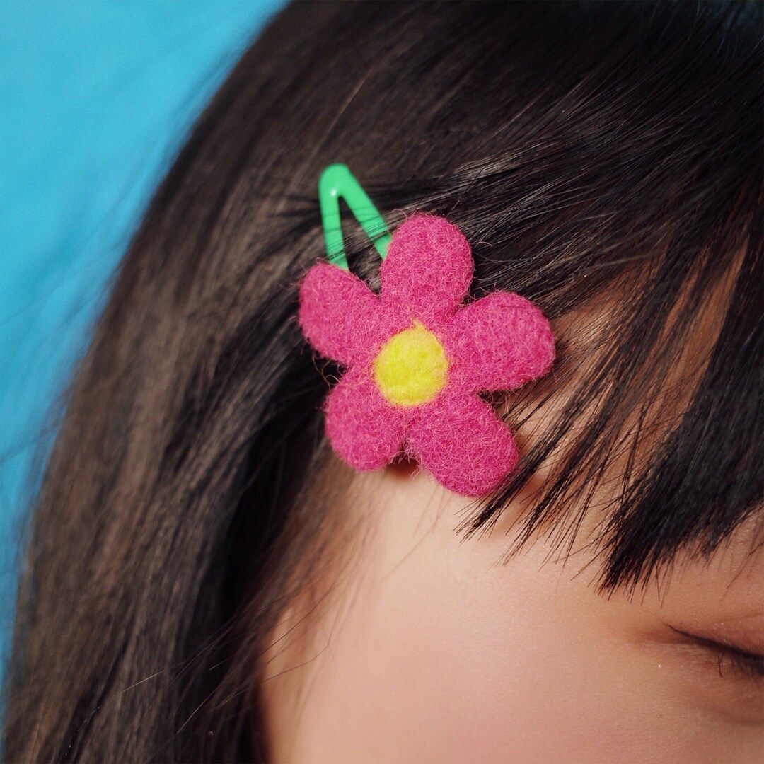 Set of 2 Red Hair Clip, Red Hair Clip, Red Flower Hair Accessories, Red ...