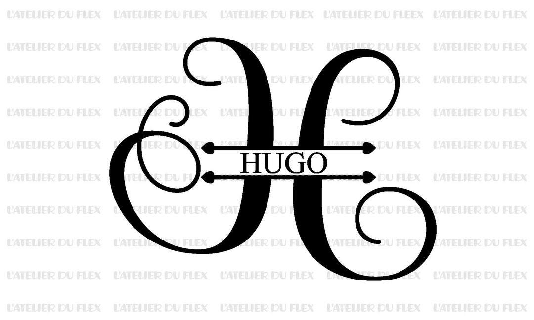 Flocking Monogram Capital Initial First Name Flex Iron-on Sizes and ...