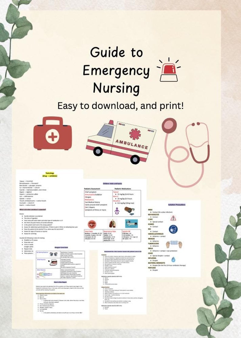Guide to Emergency Nursing| ER Nurse| PDF| Download - Etsy
