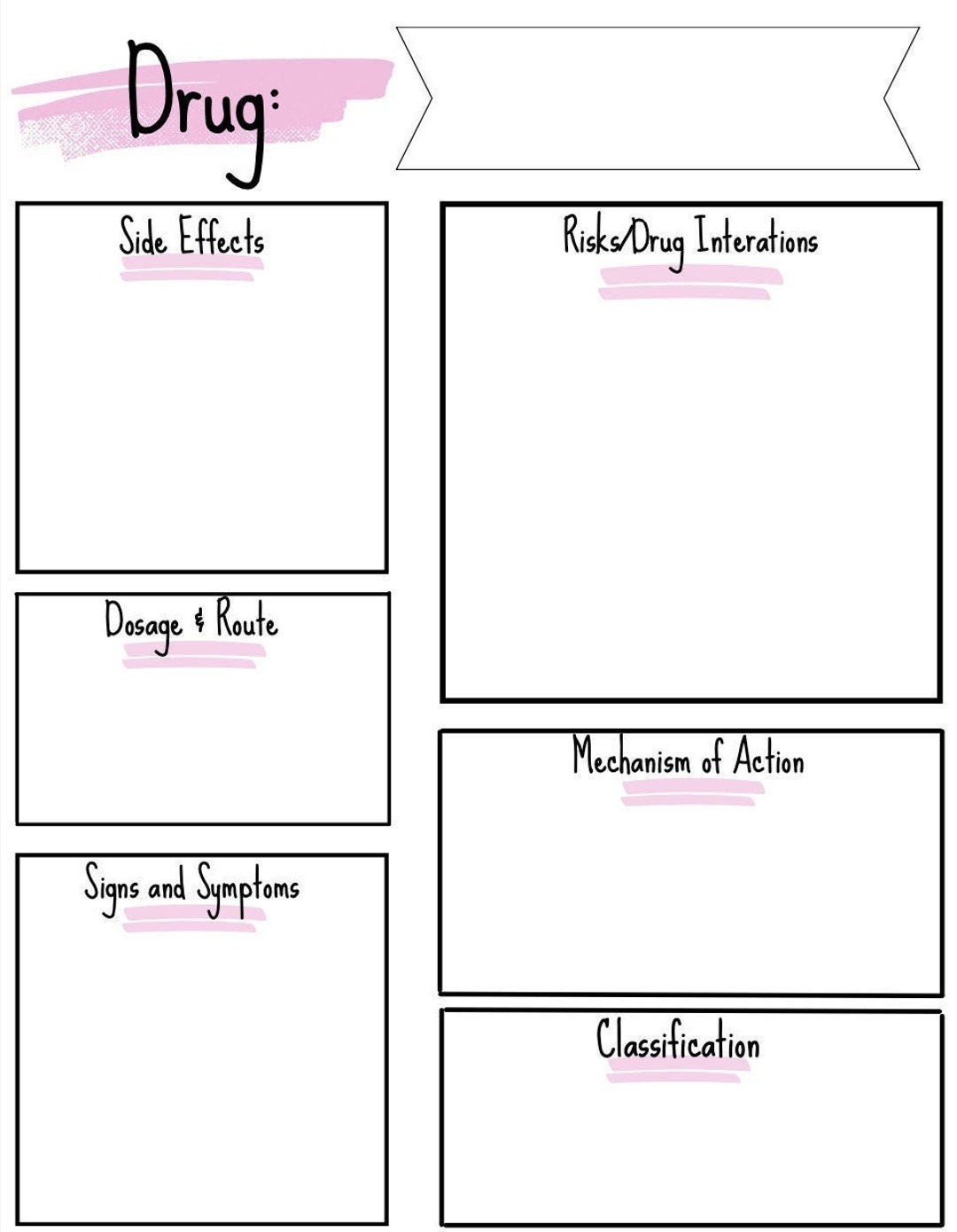 Digital Pharmacology Flashcard Template, Nursing Study, Pharmacy, PDF ...