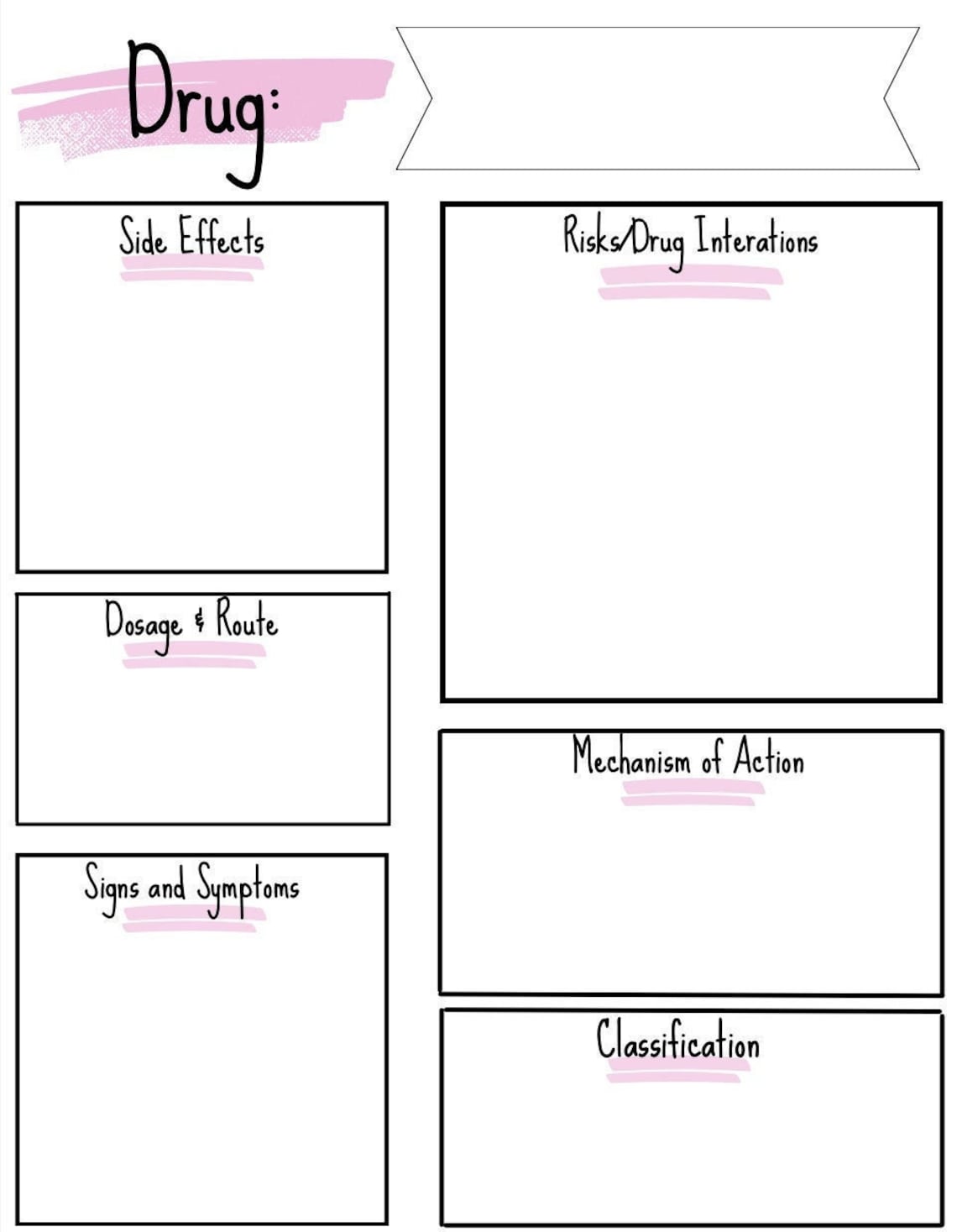 Digital Pharmacology Flashcard Template, Nursing Study, Pharmacy, PDF ...