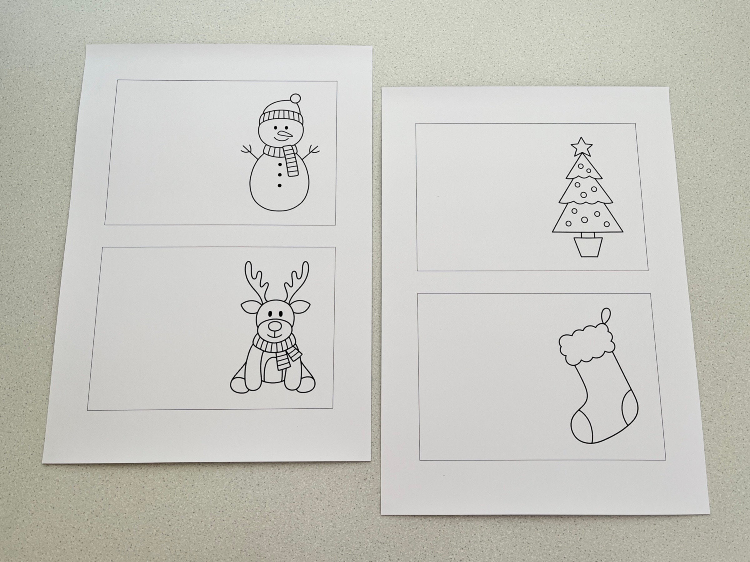 Printable Colouring in Christmas Cards | Digital Download | 8 Cute ...