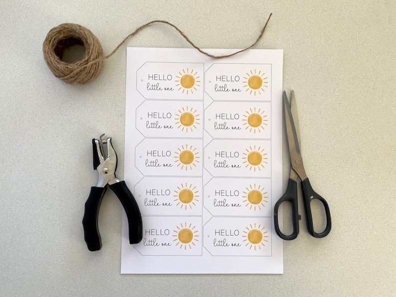 Printable Newborn Baby Gift Tag | Digital Download | Hello Little One ...