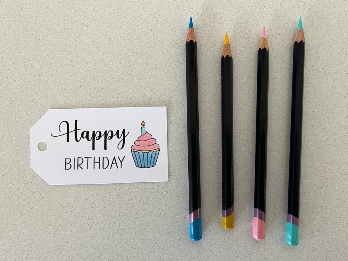 Printable Happy Birthday Gift Tag Digital Download Cute - Etsy