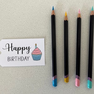 Printable Happy Birthday Gift Tag | Digital Download | Cute Cupcake ...