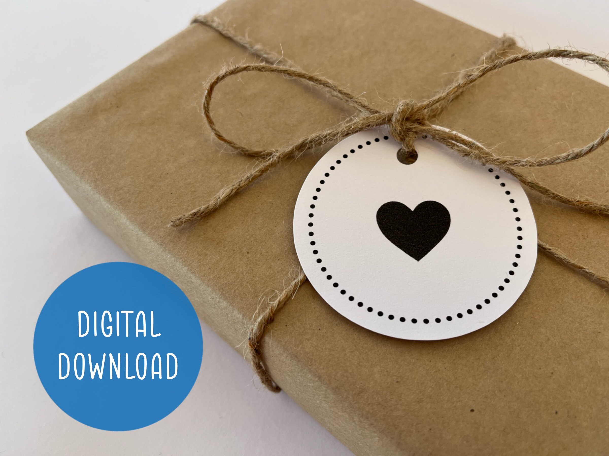 Printable Heart Gift Tag Digital Download Circle Swing Tag Any Occasion ...