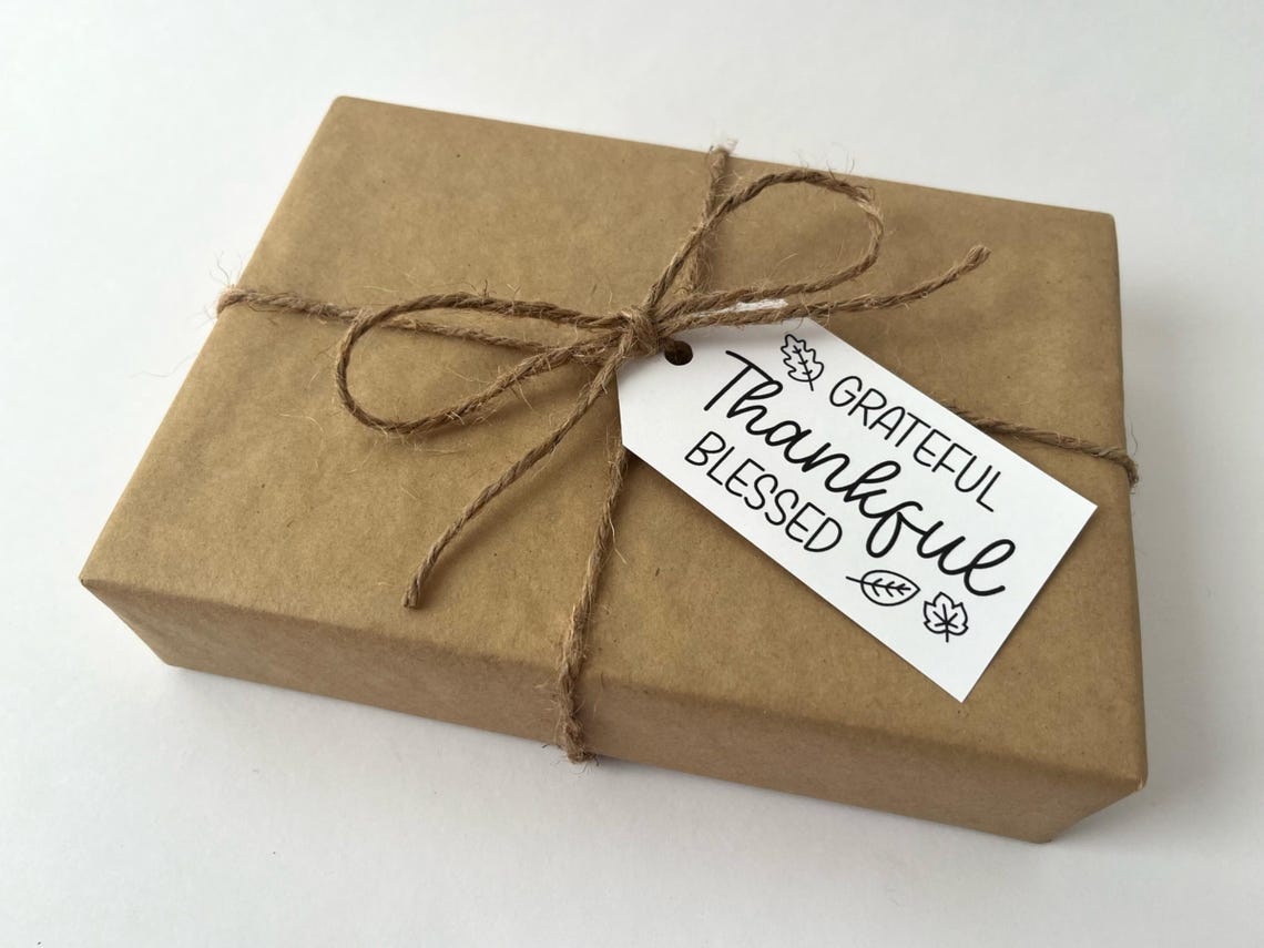Printable Thanksgiving Gift Tag | Grateful Thankful Blessed | Digital ...