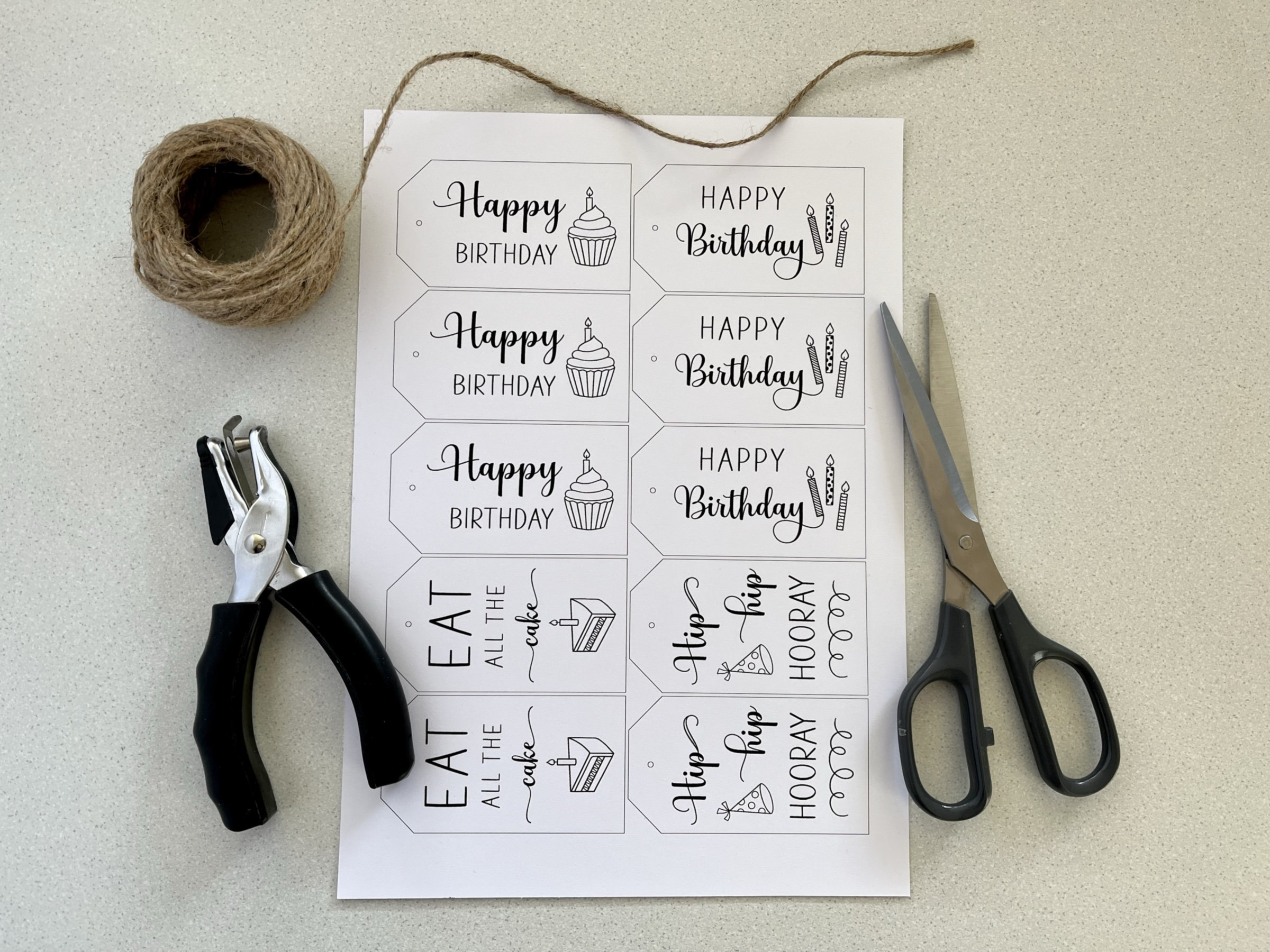 Printable Birthday Gift Tag Bundle Set of 4 Designs Digital Download ...