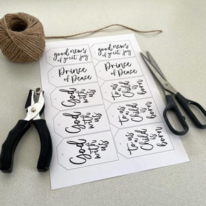 Printable Christian Christmas Gift Tags Digital Download God With Us to ...