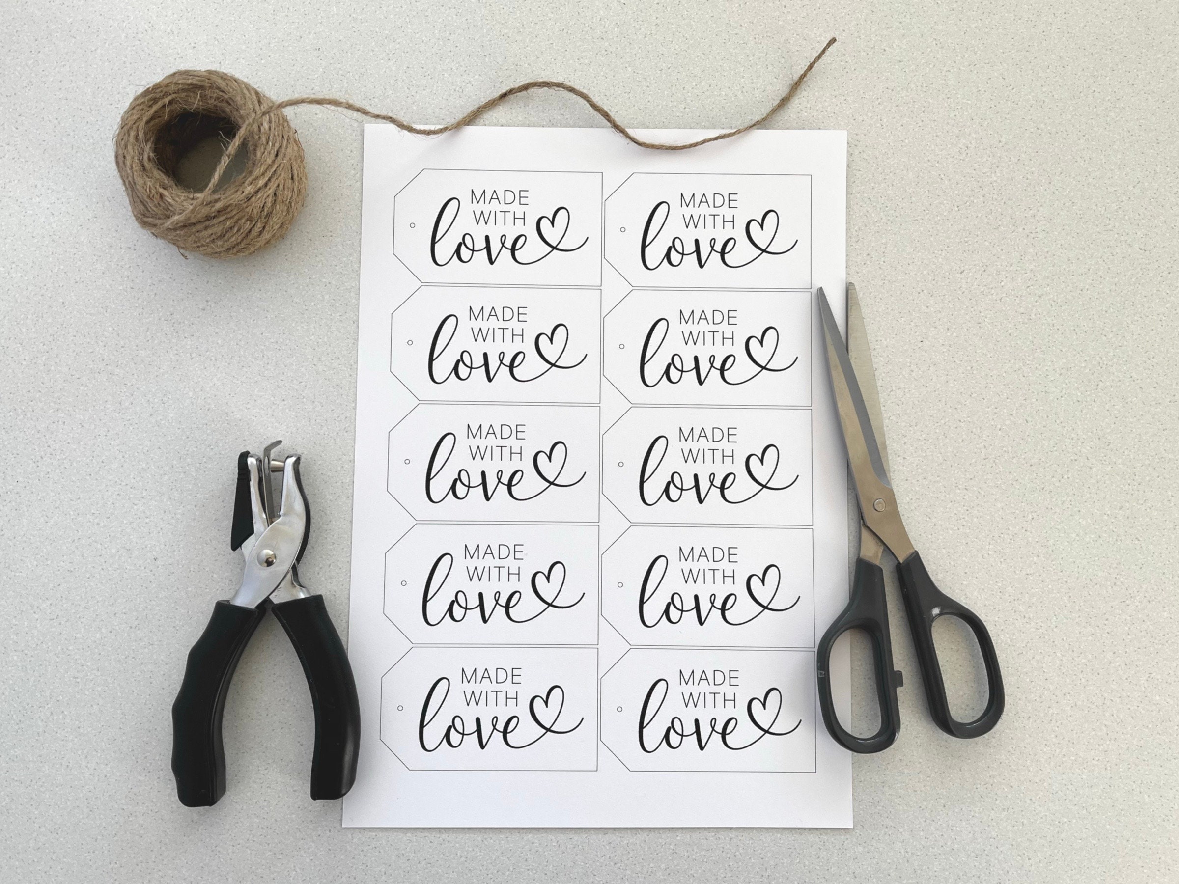 Printable Made With Love Gift Tag | Digital Download | Label for ...