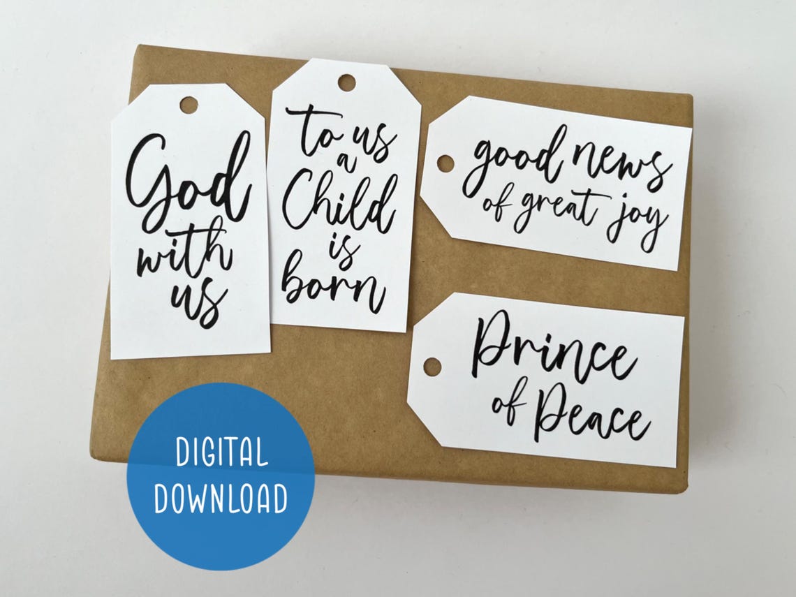 Printable Christian Christmas Gift Tags Digital Download God With Us to ...