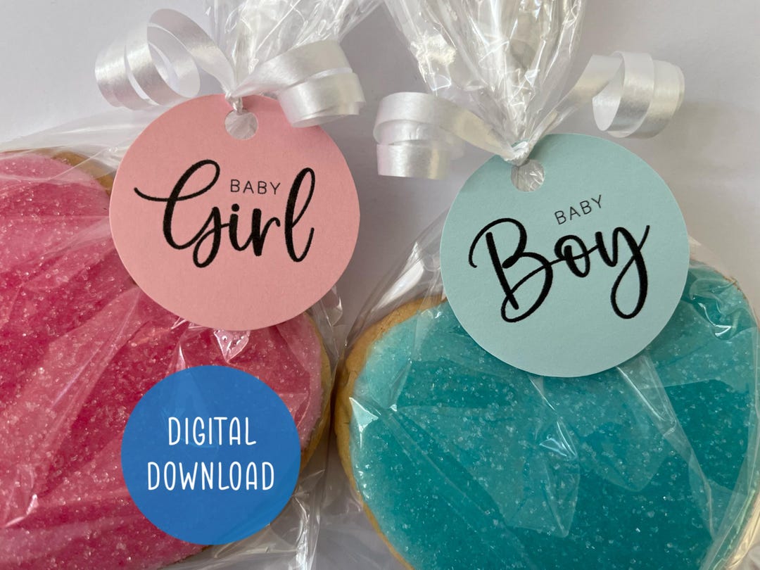Printable Baby Girl and Baby Boy Gift Tag | Digital Download | Newborn ...
