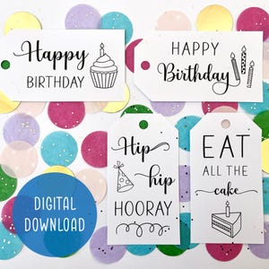Printable Birthday Gift Tag Bundle | Set of 4 Designs | Digital ...