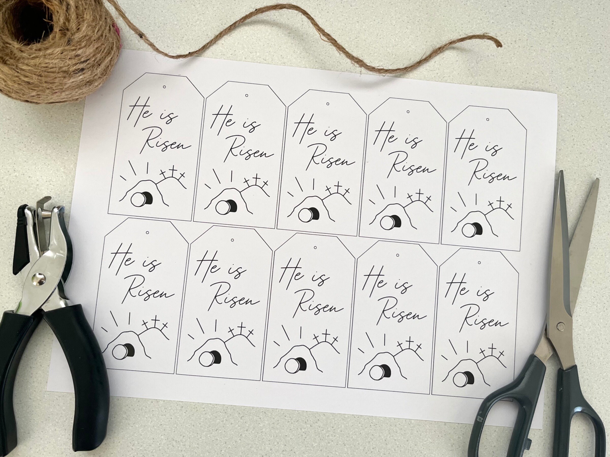 Printable He is Risen Gift Tag | Christian Easter Gift Tag | Happy ...