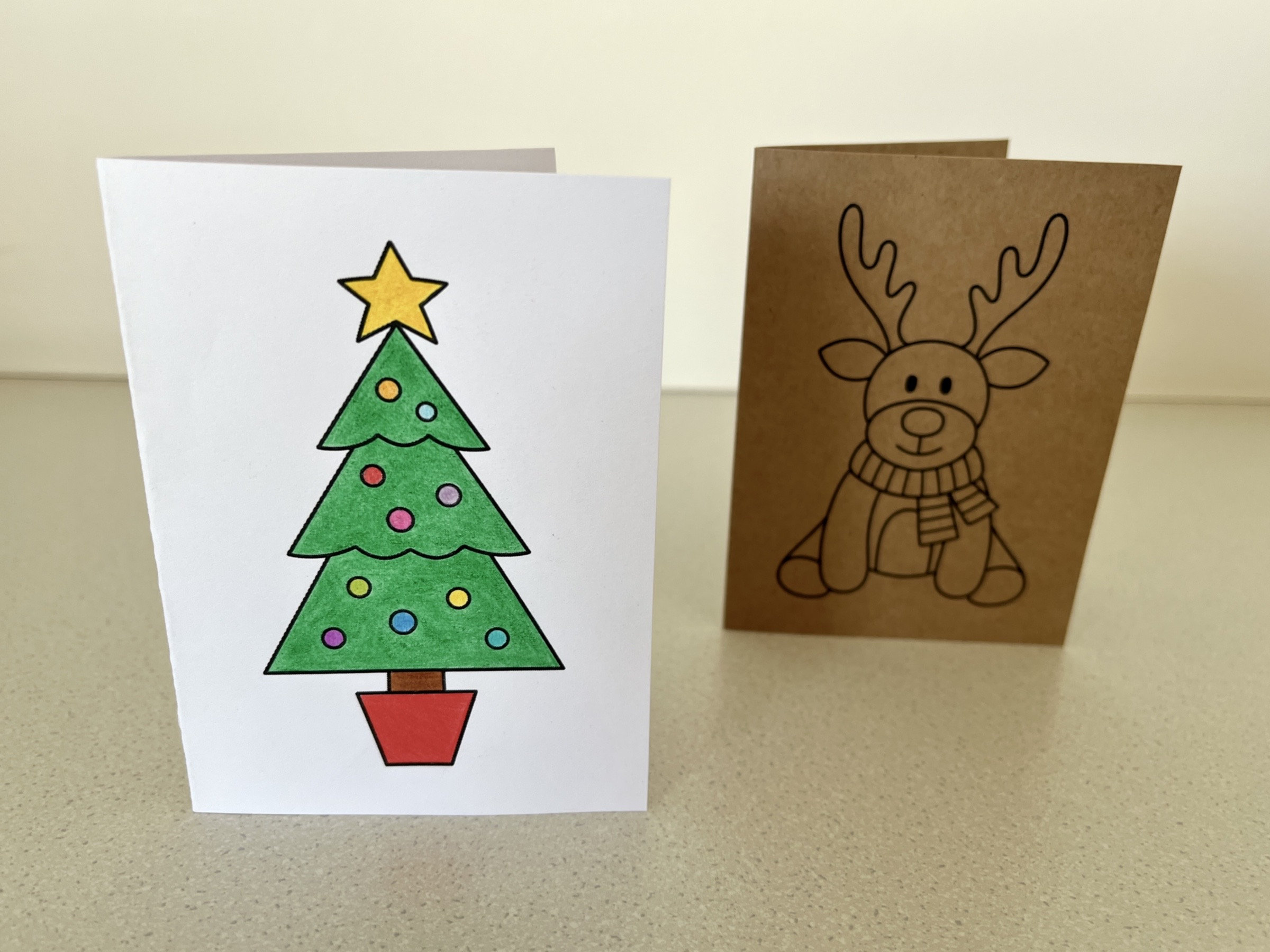 Printable Colouring in Christmas Cards | Digital Download | 8 Cute ...
