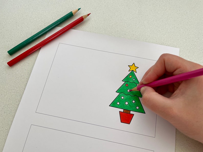 Printable Colouring in Christmas Cards | Digital Download | 8 Cute ...
