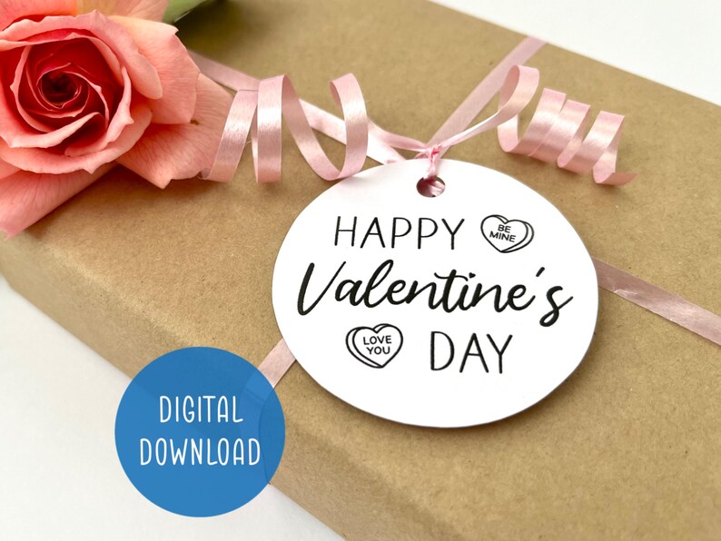 Printable Valentine's Day Gift Tag | Digital Download | Happy Valentine ...