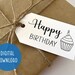 Printable Happy Birthday Gift Tag Digital Download Cute Cupcake Design ...
