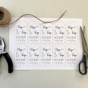 Printable Birthday Gift Tag | Hip Hip Hooray | Digital Download ...