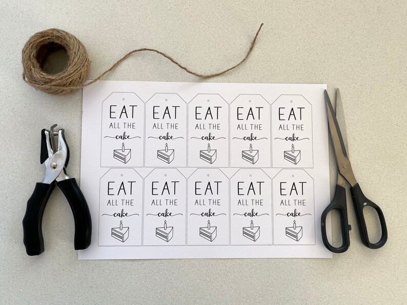 Printable Birthday Gift Tag | Digital Download | Eat All the Cake ...