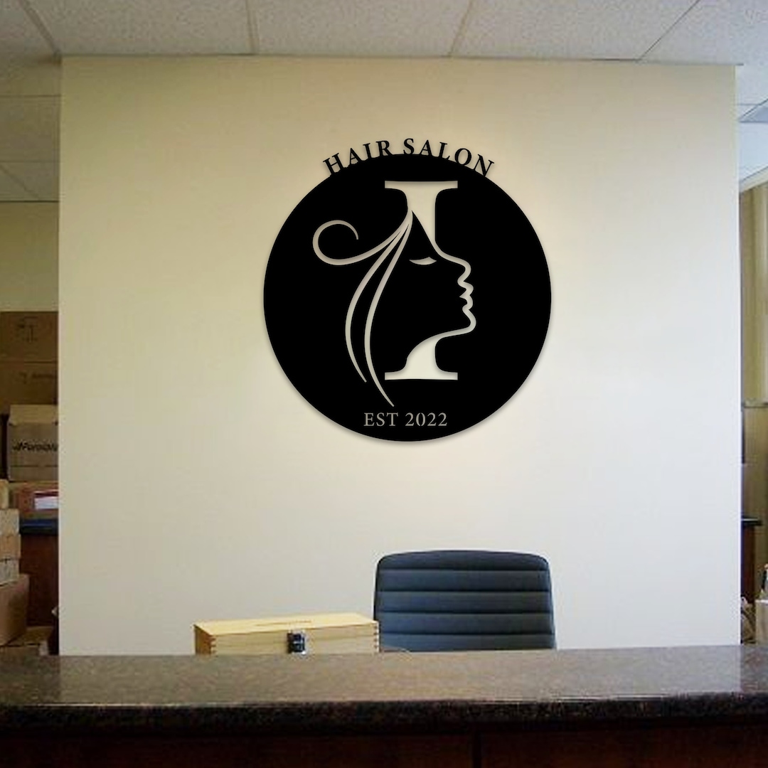 Custom Hair Dresser Sign Hair Stylist Name Logo Metal Sign Beauty Salon ...