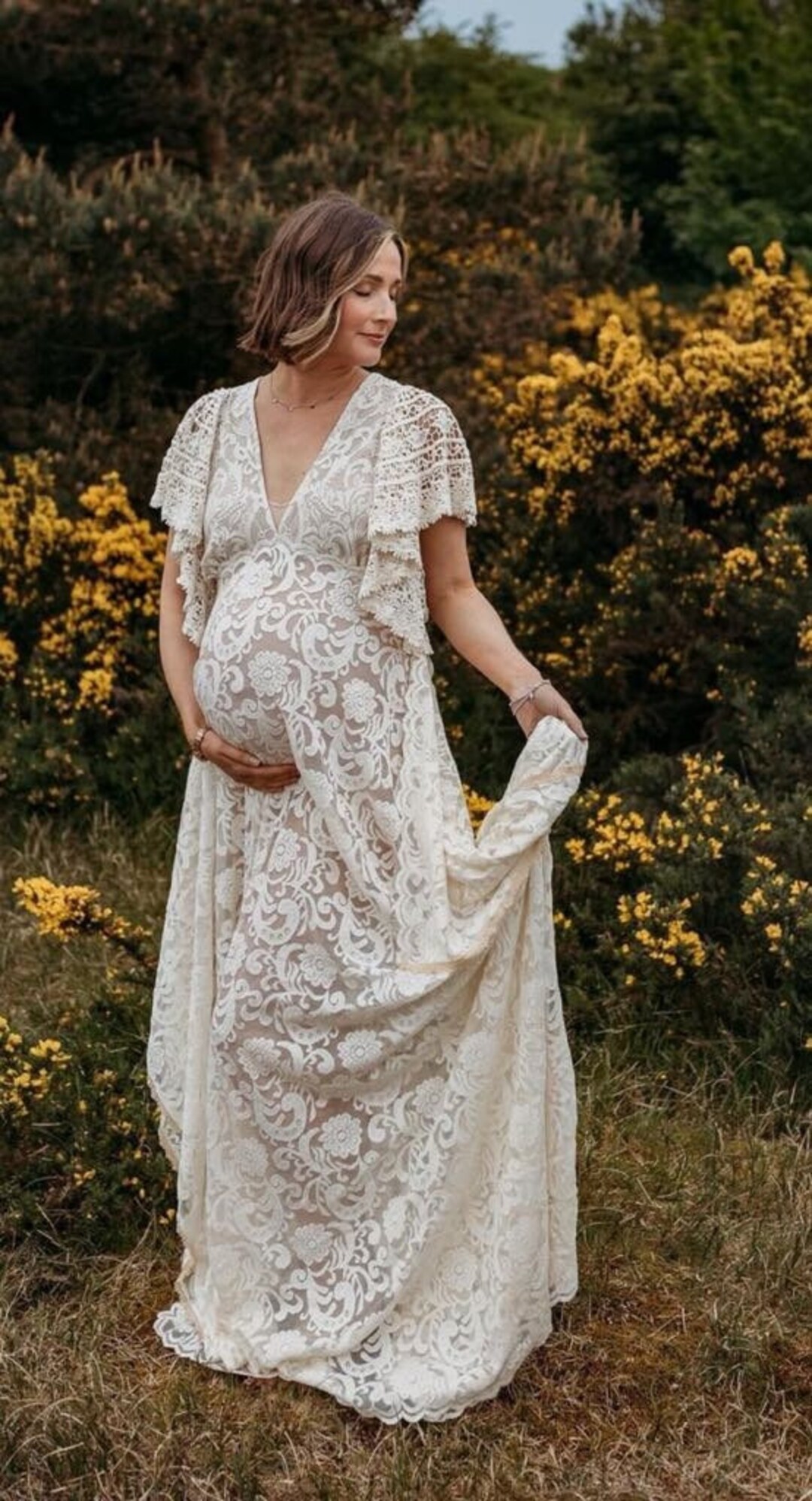 Lace Boho Dress, Photo Prop Dress, Maternity Boho Dress, Photo Shoot ...