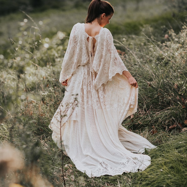 Hippie Wedding Dress - Etsy
