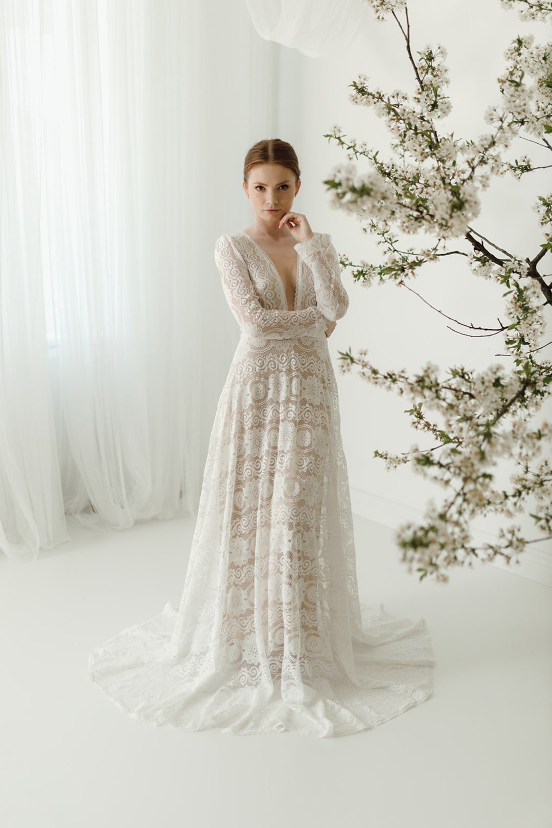 Spring Wedding Dress, Bohemian Wedding Dress, Lace Wedding Dress ...