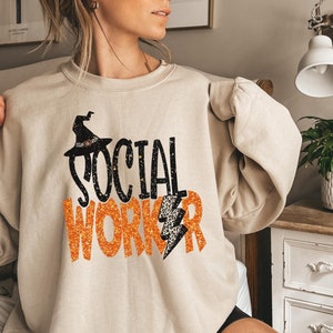 Social Worker Sweatshirt, Halloween Social Worker Shirt, Social Work ...